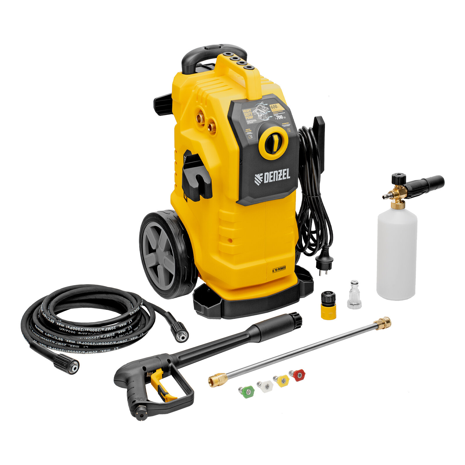 Моечная машина высокого давления DENZEL K 70 Power, 2500 Вт, 180 бар, 600 л/ч (58272)