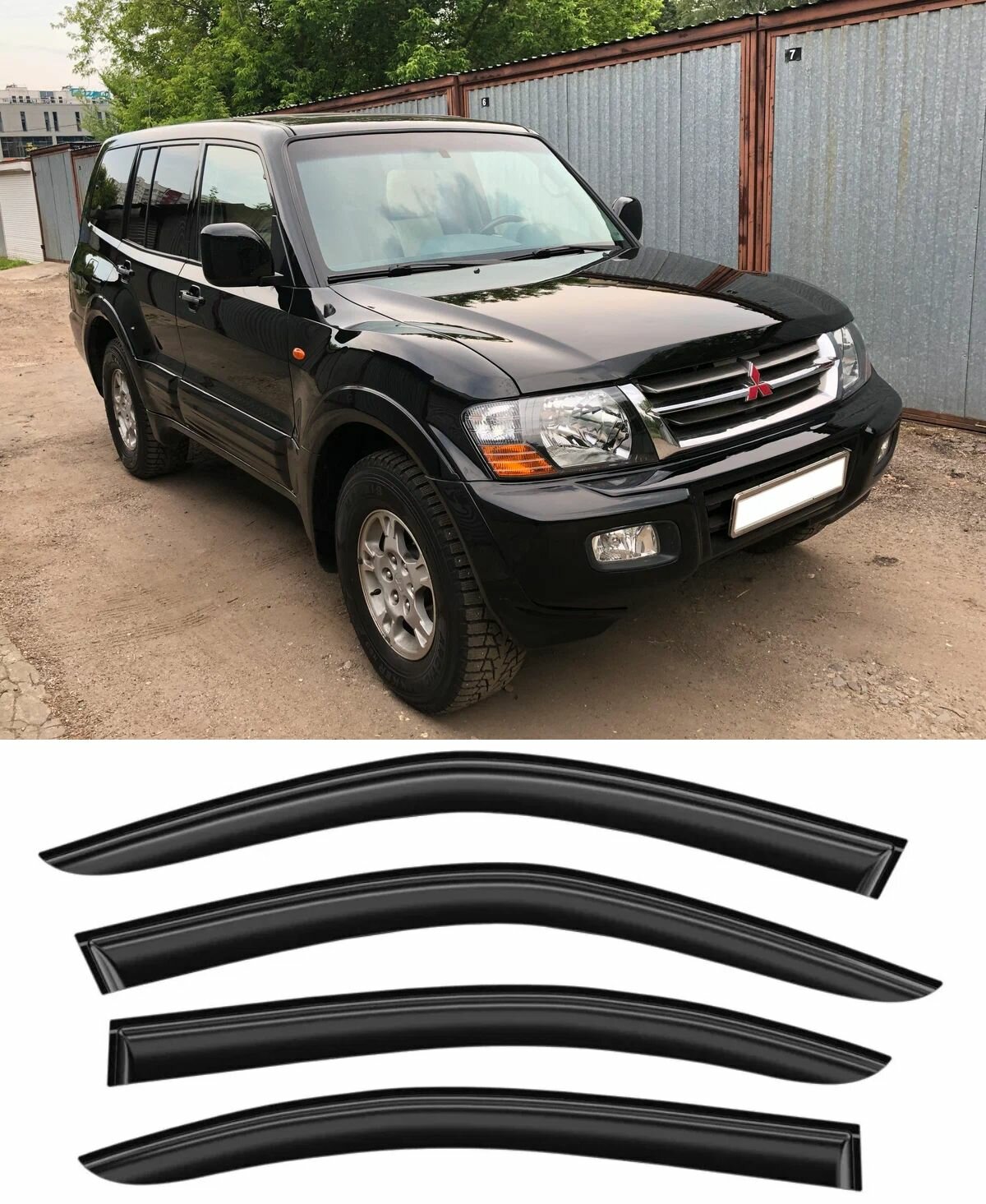 Дефлекторы боковых окон MITSUBISHI Pajero Митсубиси Паджеро 3 (1999-2006) / Pajero Паджеро 4 (2006-2011)