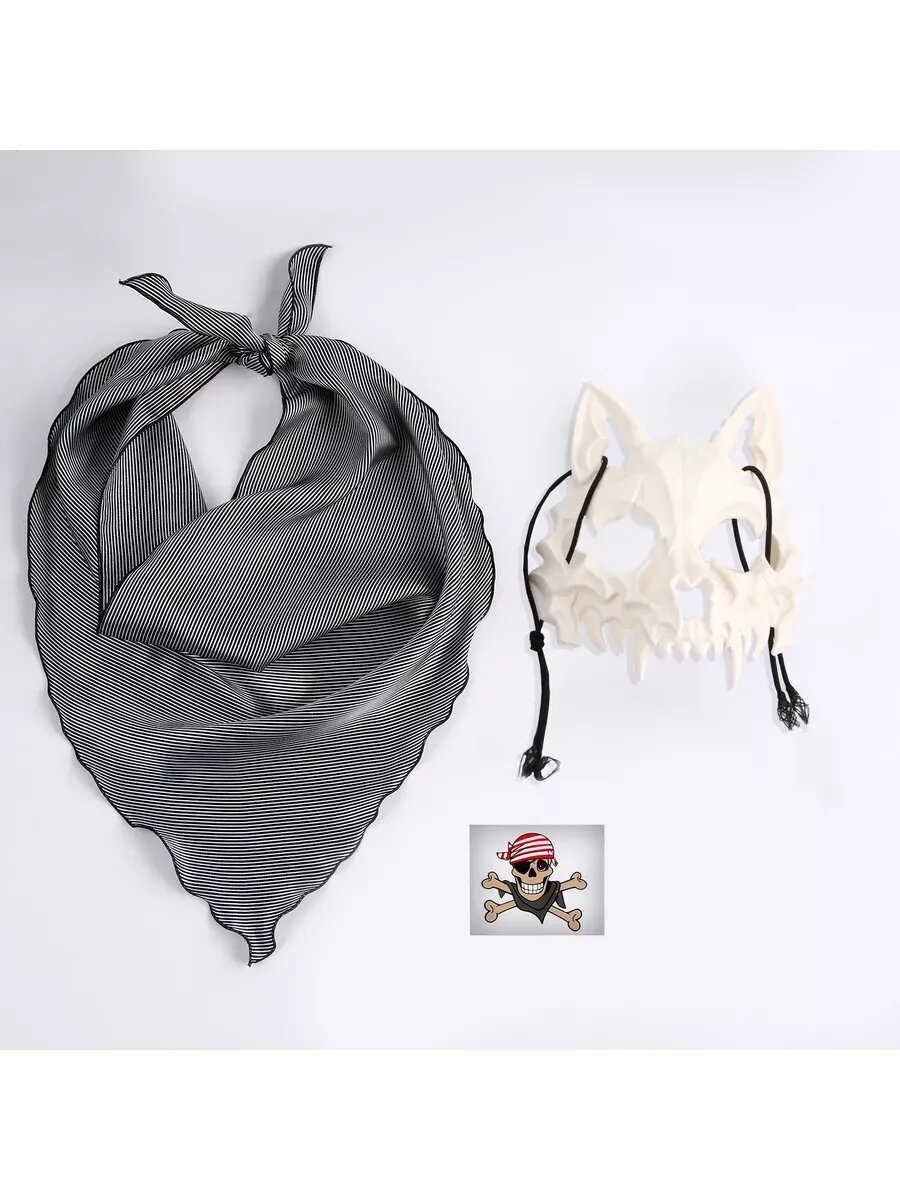 Карнавальный Набор бандана в полоску, маска собаки латекс