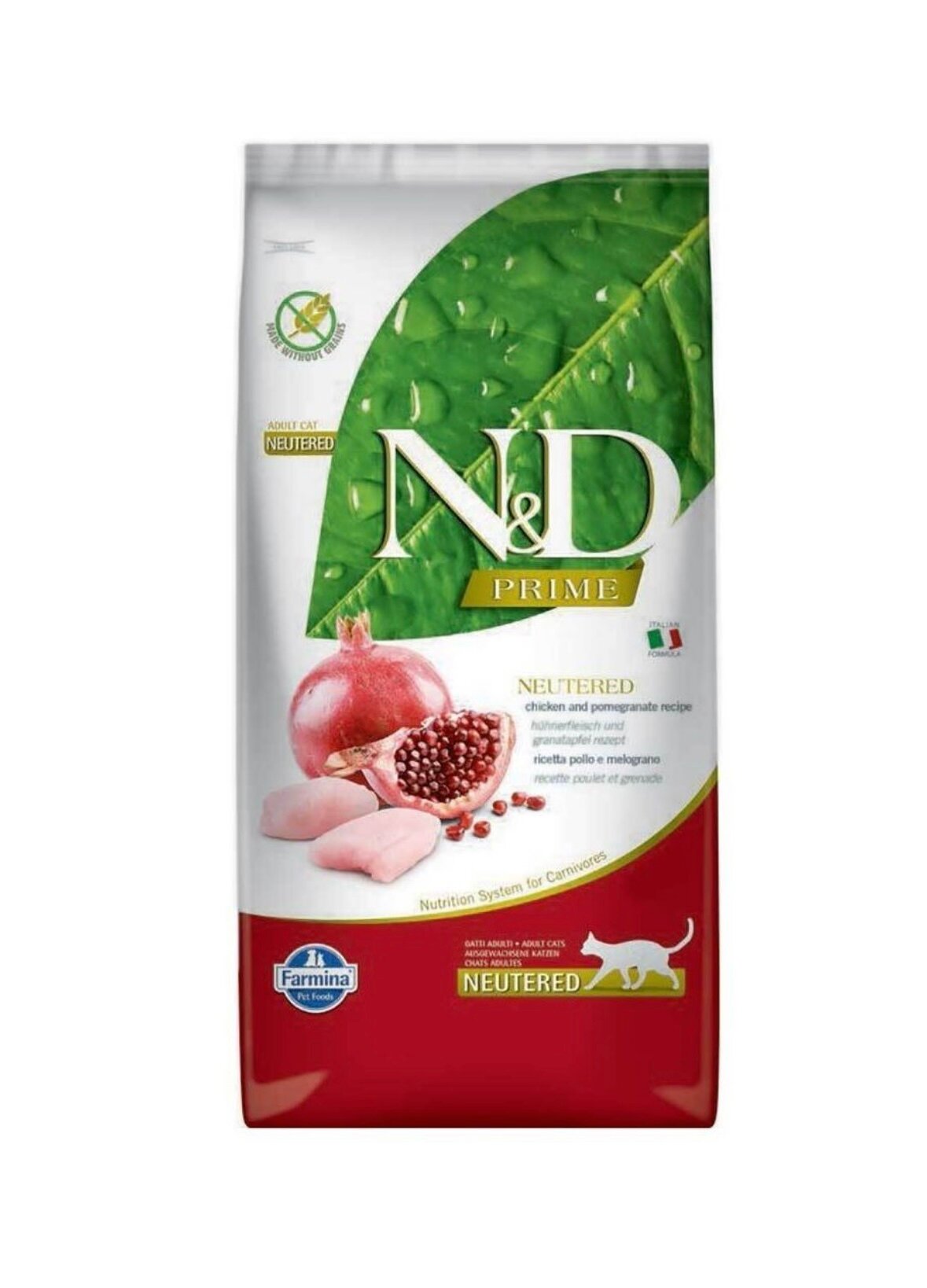 Сухой корм Farmina ND Prime Cat Chicken / Pomegranate Neutered для стерилизованных кошек и кастрированных котов с курицей и гранатом, 5кг