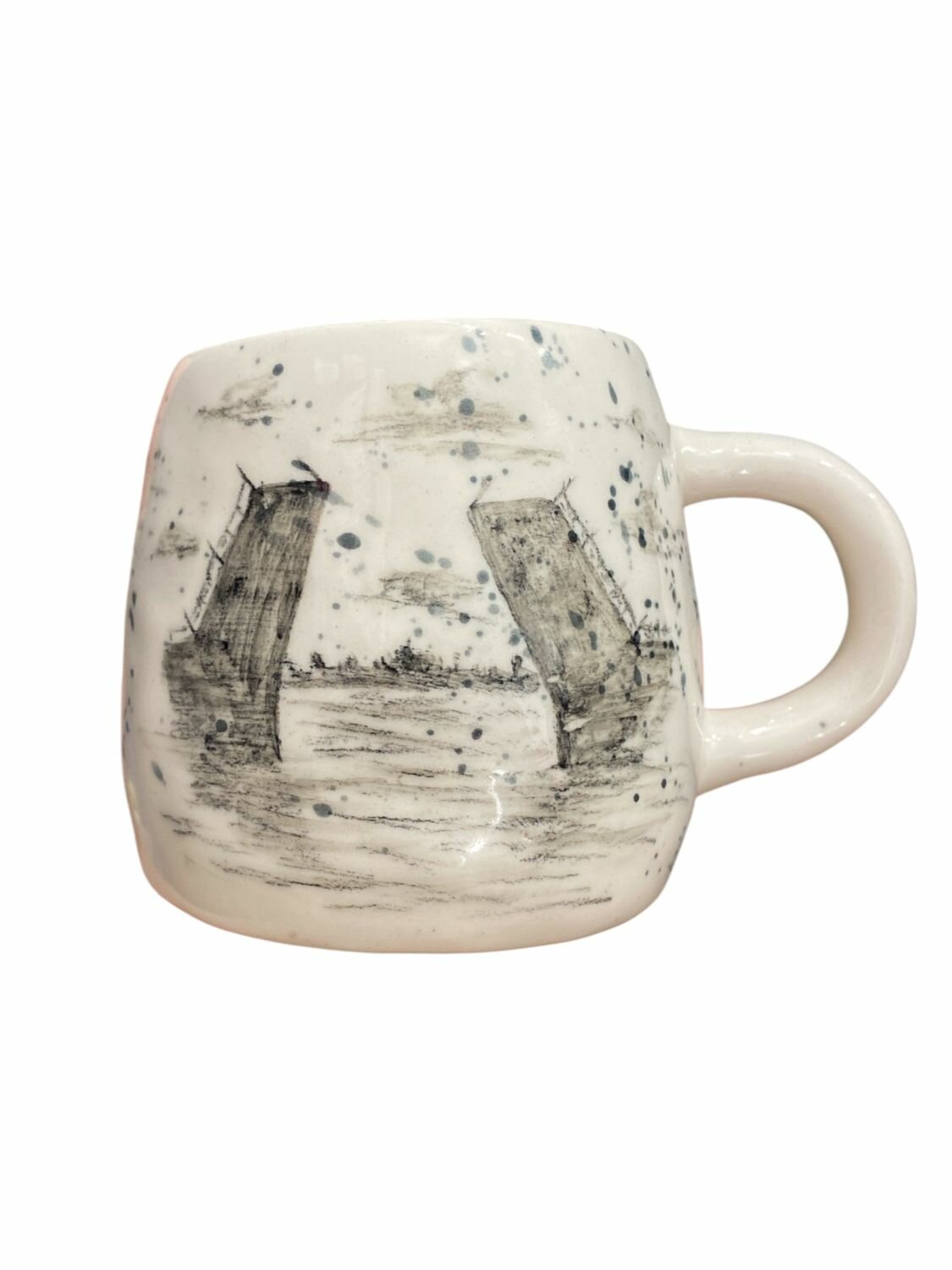 Кружка ручной работы бочонок «В марте и мае.», керамика, 300 мл