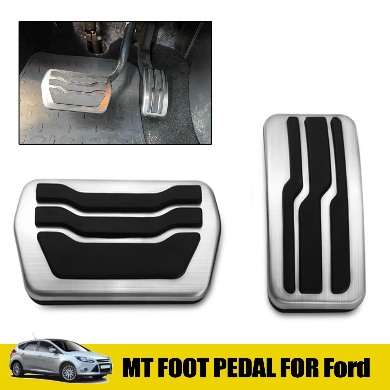 Автомобильные педали для Ford Focus 2 3 4 2005 2018 Mondeo Kuga Escape Mondeo Mazda3 LINCOLN, накладка на педаль акселератора, тормозной муфты и сцепления