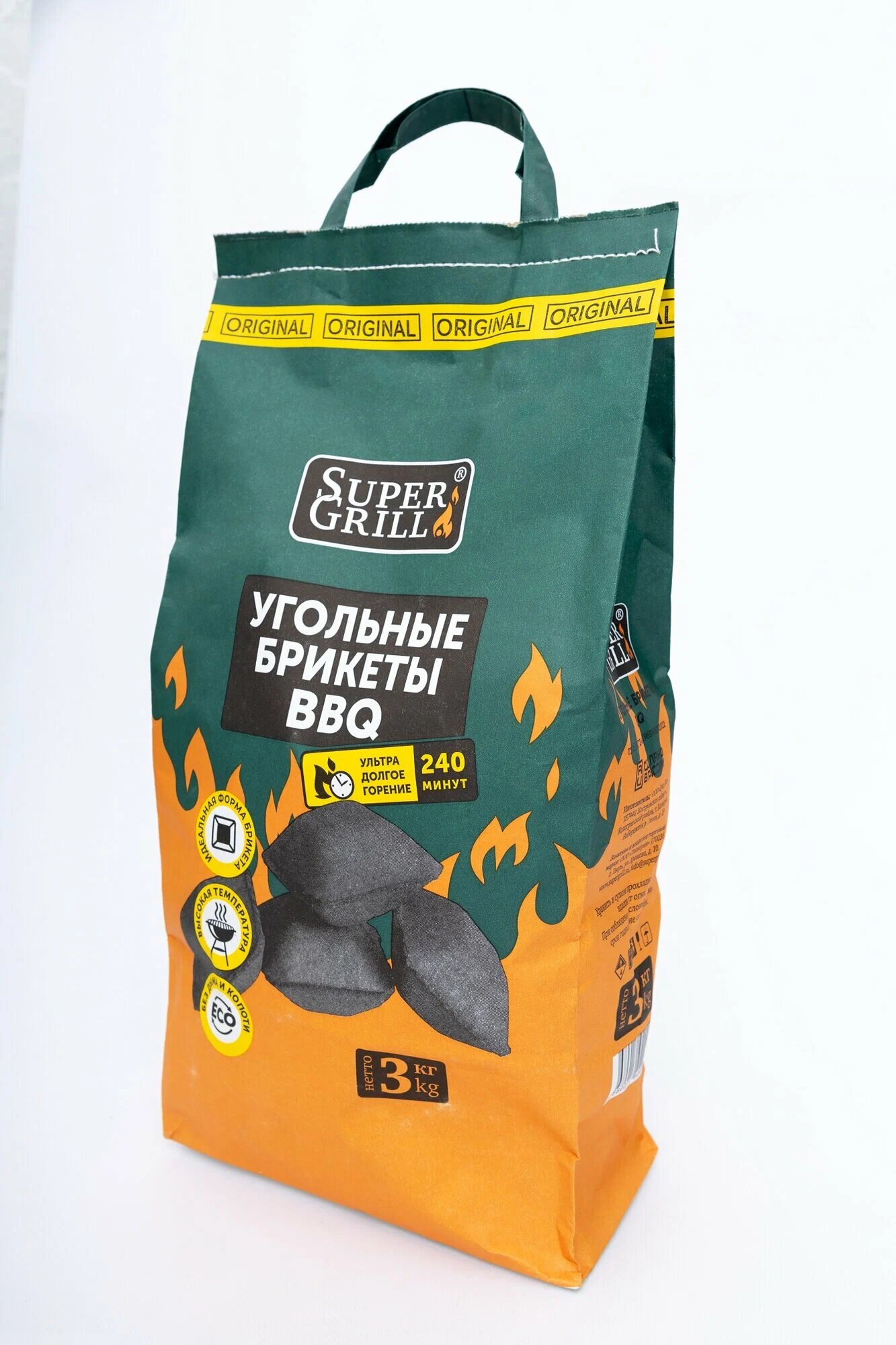 Уголь supergrill брикеты для bbq 3кг