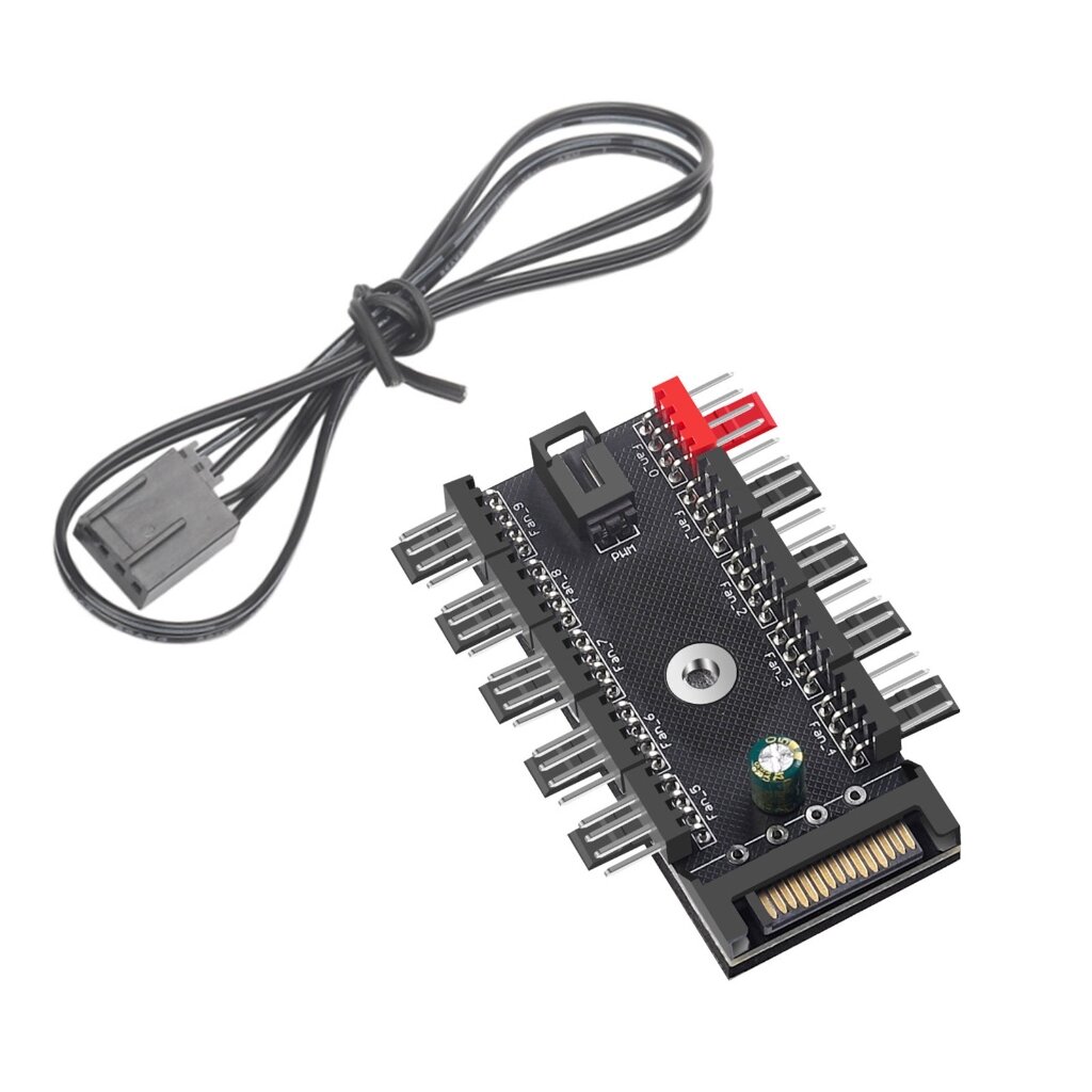 Материнские платы с 1-10 входами, 4-контактные ШИМ-Концентраторы Вентиляторов, Разветвители, Регулятор скорости для Стабильного и эффективного Охлаждения корпуса компьютера