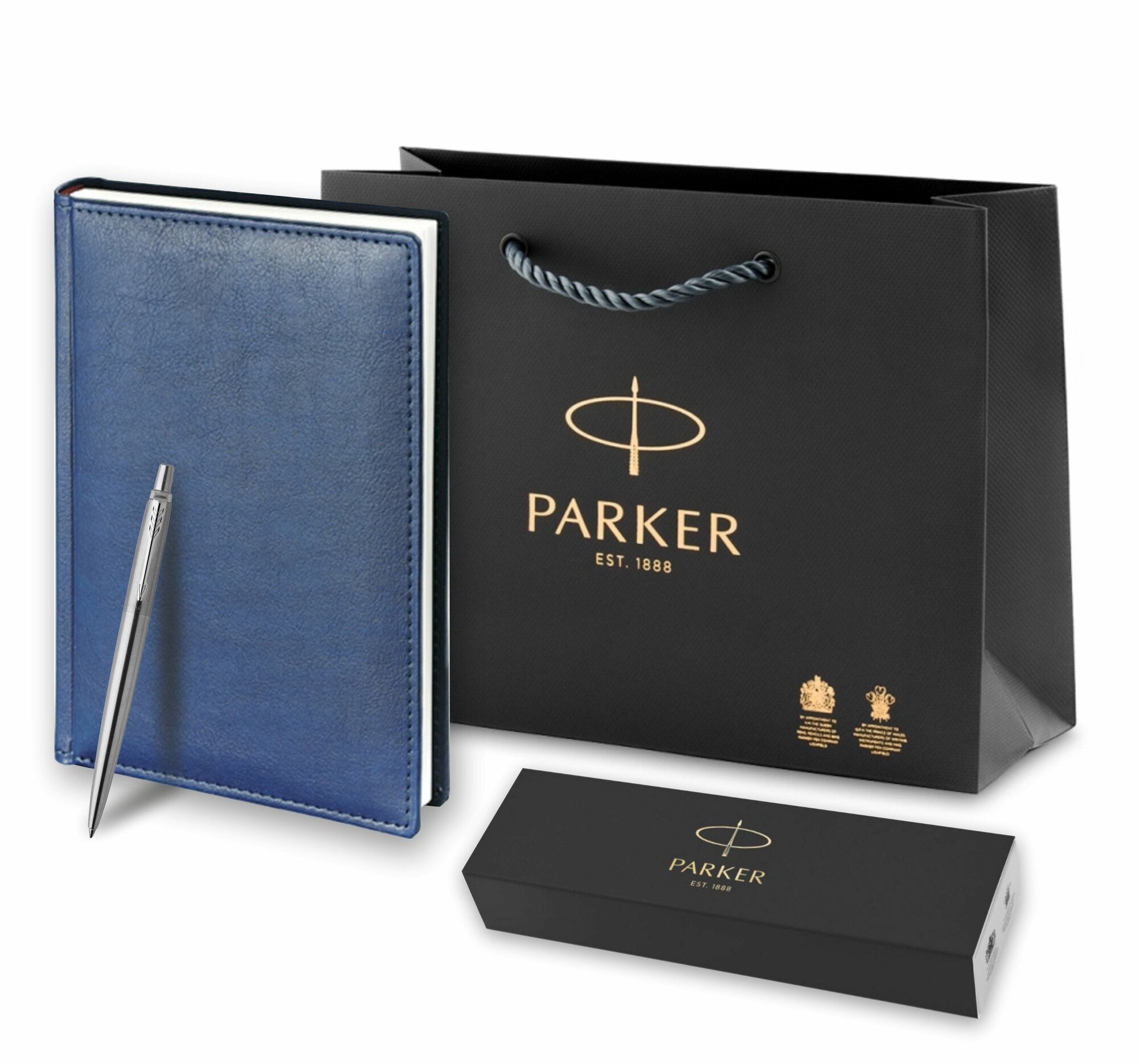 Подарочный набор: Ежедневник недатированный и Шариковая ручка Parker Jotter Essential, St. Steel СT 1953170