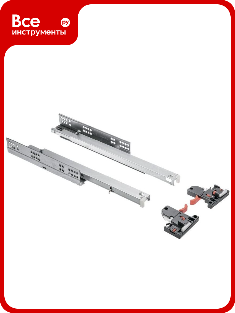 Направляющие полного выдвижения GTV MODERN SLIDE L-550 c 3D регулировкой, с доводчиком PB-3D0SHX18-550-H, деревянная