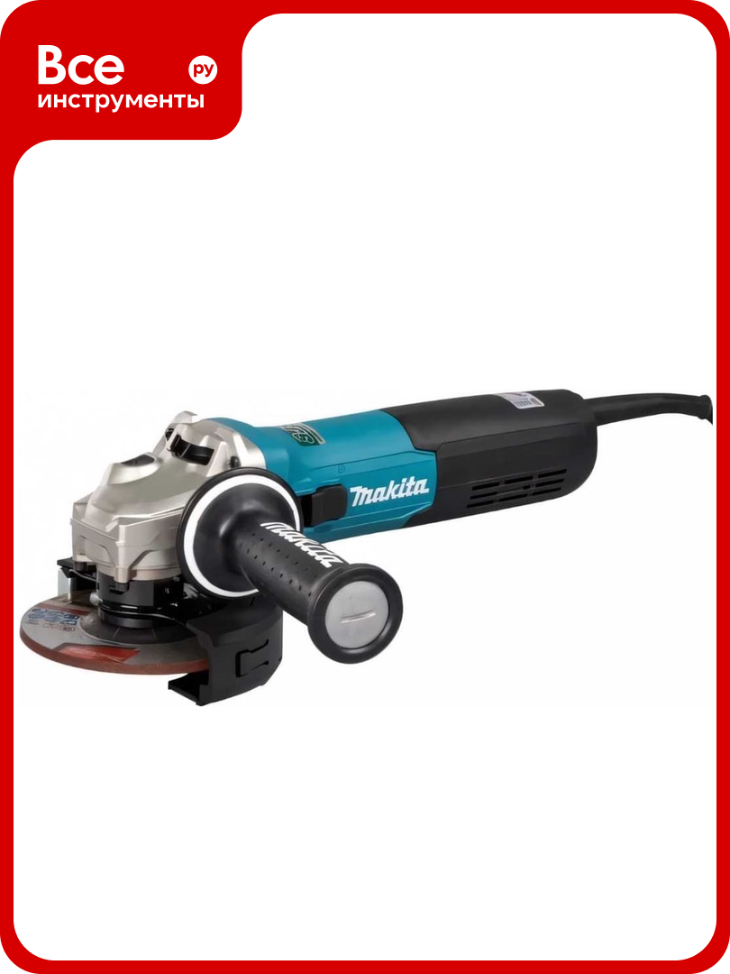 Углошлифовальная машина Makita 125 мм, 1900 Вт, 11500 об, SJSII, AFT, плавный пуск, поддержание оборотов под нагрузкой GA5092X01