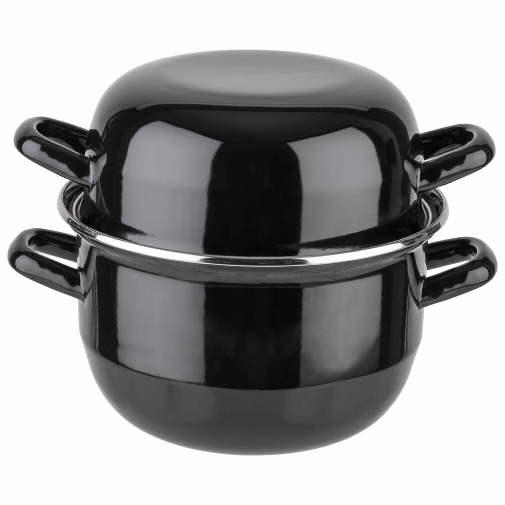 Кастрюля для мидий APS Mussel Pot Black Enamelled Sheet Steel 00625