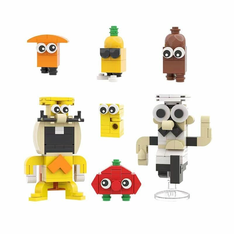 Конструктор детские игрушки pizza tower 7 в 1, Совместим с лего, минифигурки, подарок, Башня пиццы