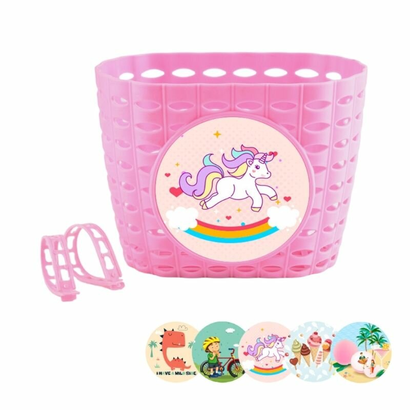 Регулируемая корзина для велосипеда, руль хранения велосипедов с застежкой-ремнем, пластиковая передняя часть детей