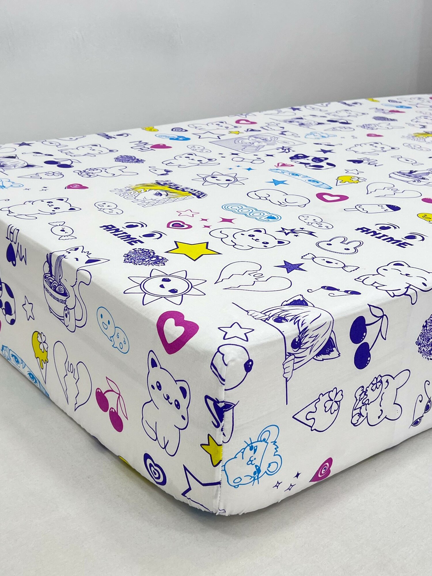 Простынь на резинке 80х160х20 см детская, поплин от бренда ООО "Яфтекс"