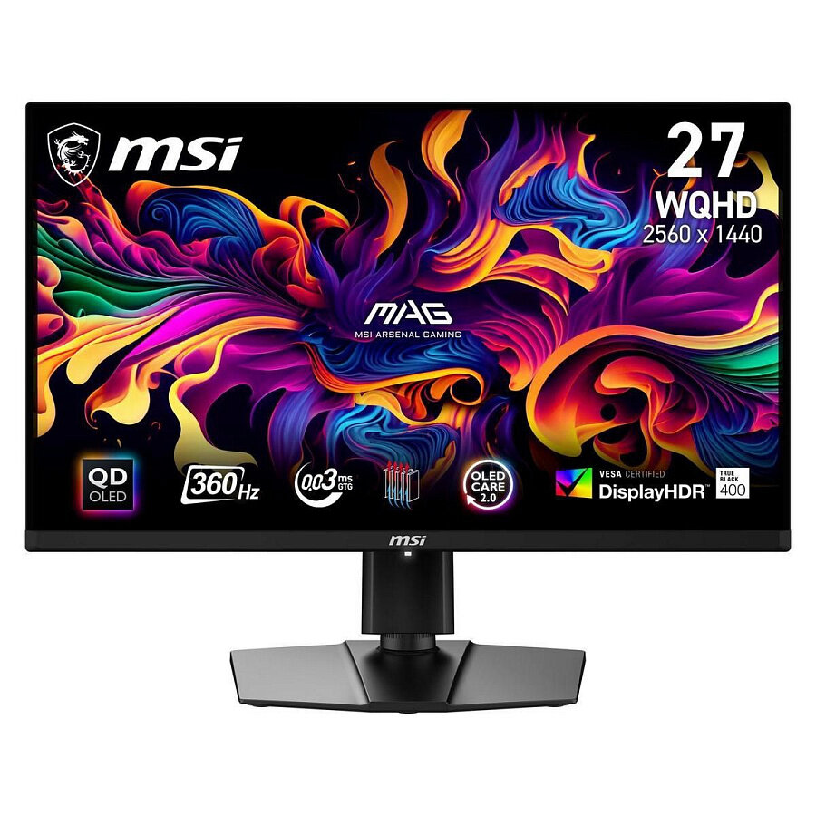 Монитор 26.5" MSI Mag 271QPX QD-OLED (9s6-3cd89t-019) чёрный (QD-OLED,2560x1440,360Hz,0.03ms)