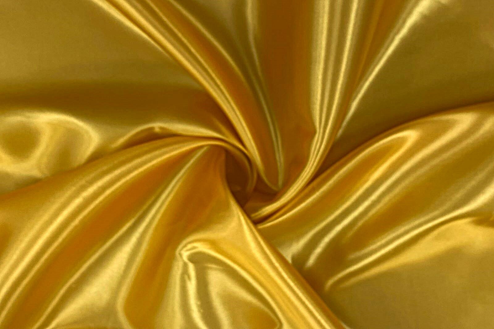 Ткань Атлас золотисто-желтый, 110 г/пм, ш148см, 0,5 м