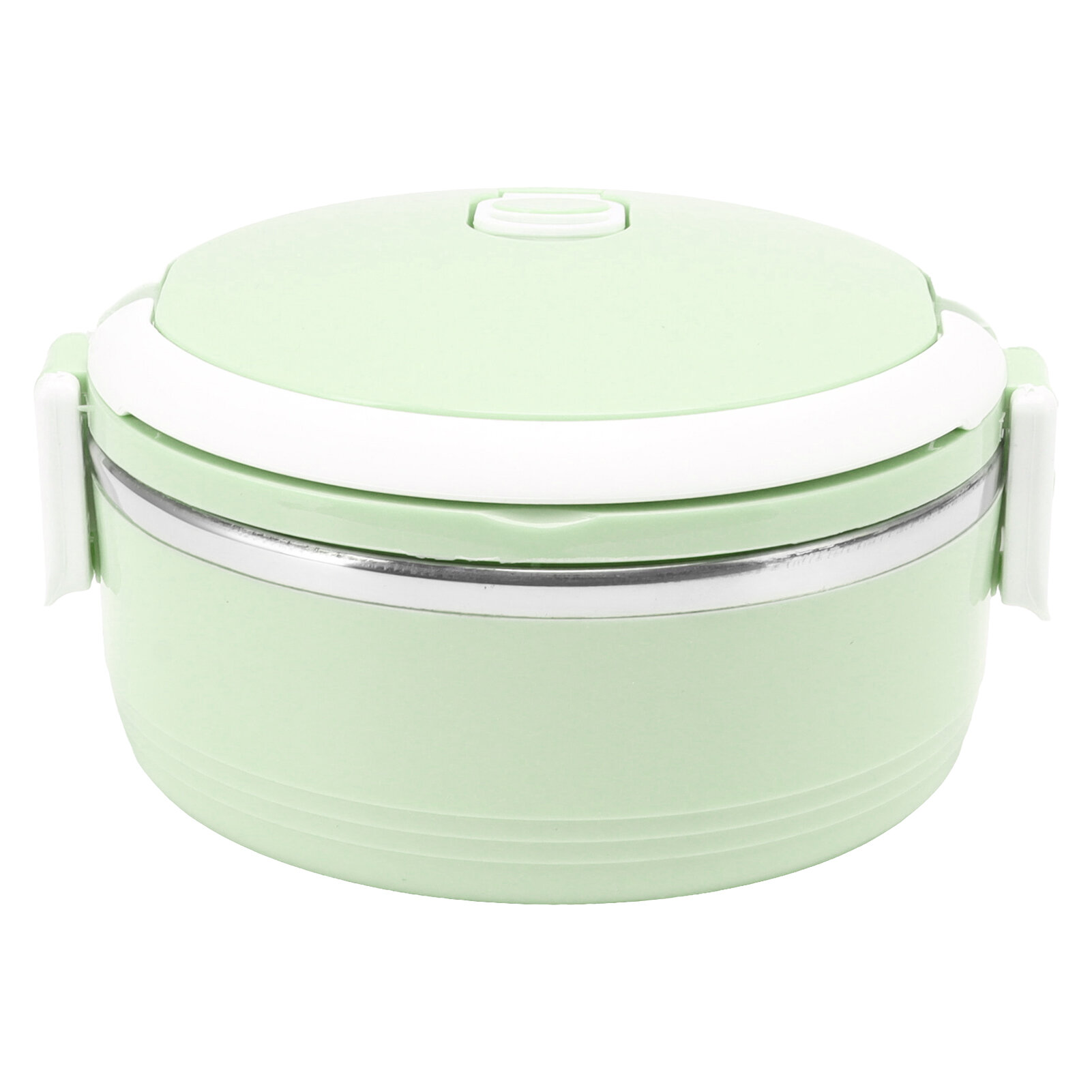 Thermal Lunch Box Stainless Steel Single Layer Portable Insulated Bento with Safety Buckle for Children Adult Green