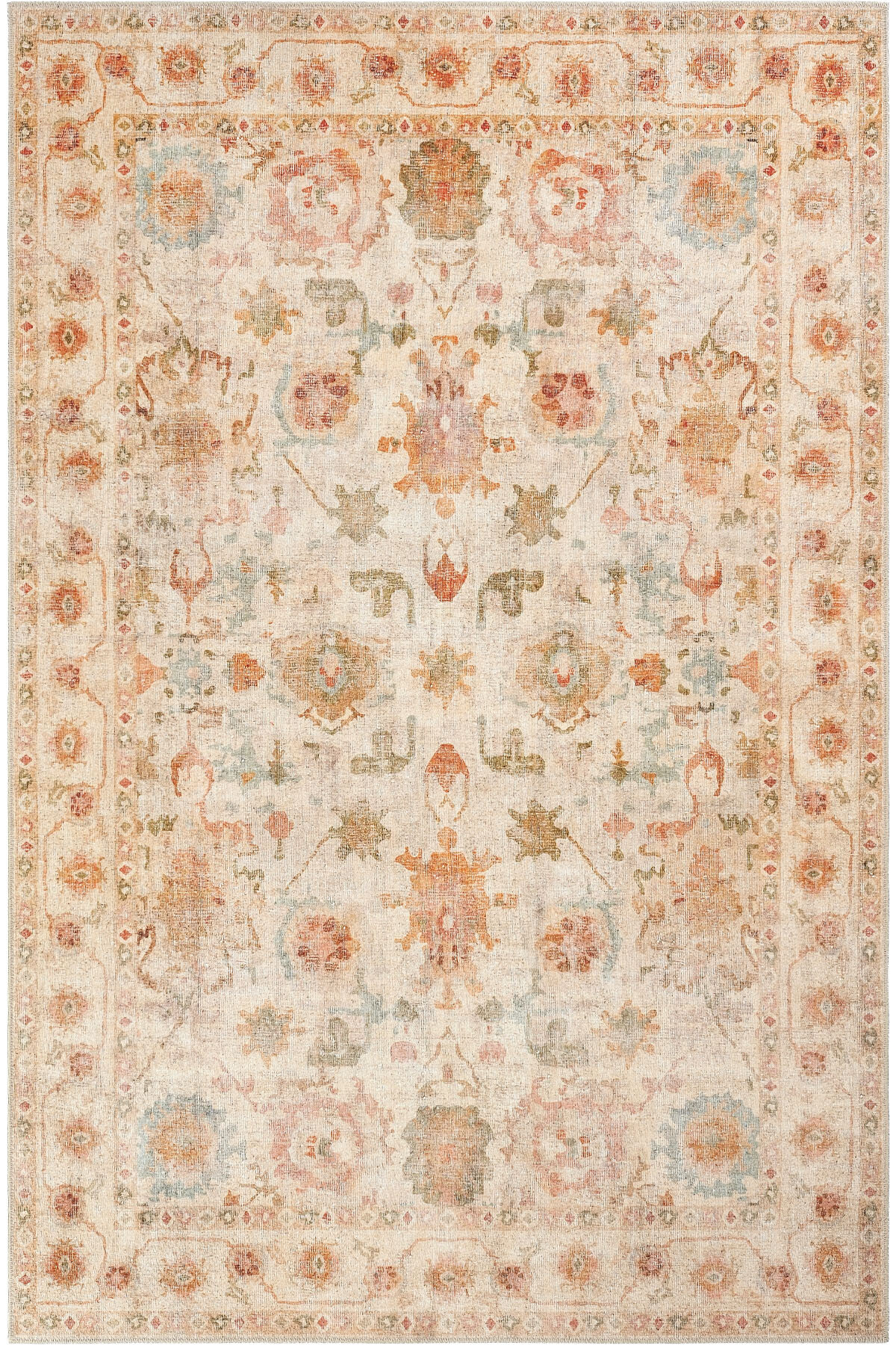 Ковер Cool Hali Private 61-0822 винтажный 75х150 см Пряный шафран (терракотовый, бежевый, пудровый голубой)