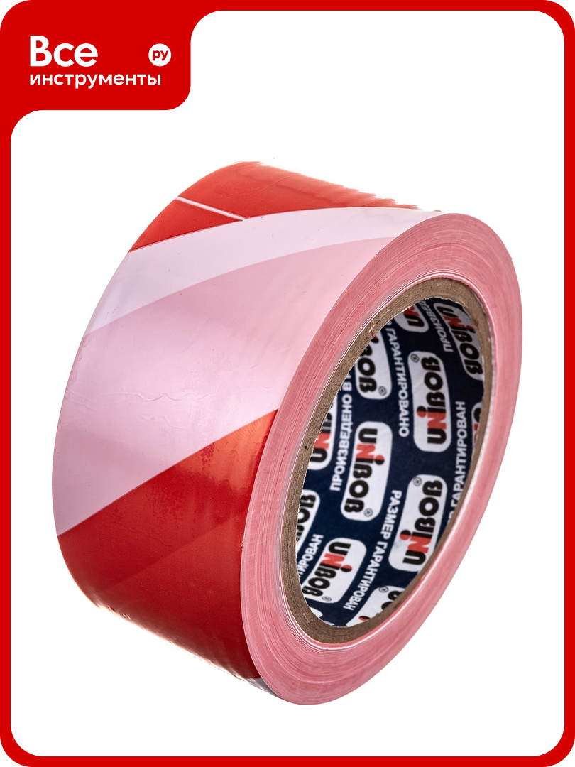 Сигнальная лента UNIBOB бело-красная 50 мм х 150 м 211777