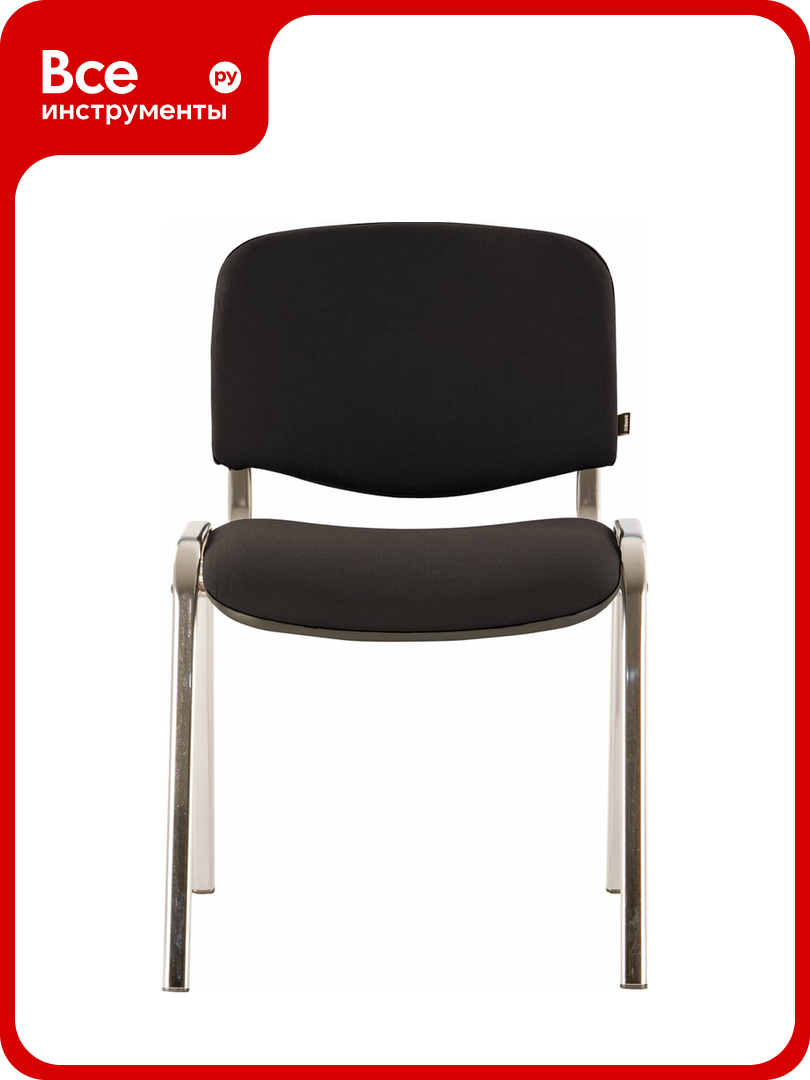 Стул для персонала и посетителей Iso CF-001, хромированный каркас, ткань черная С-11 BRABIX 531419