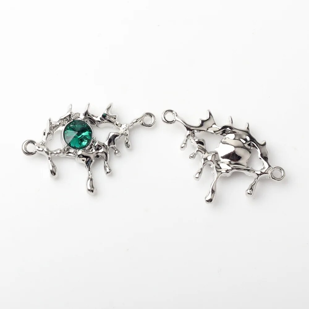 Металлические подвески в форме глаз, 10 шт. Изумрудный, 10pcs