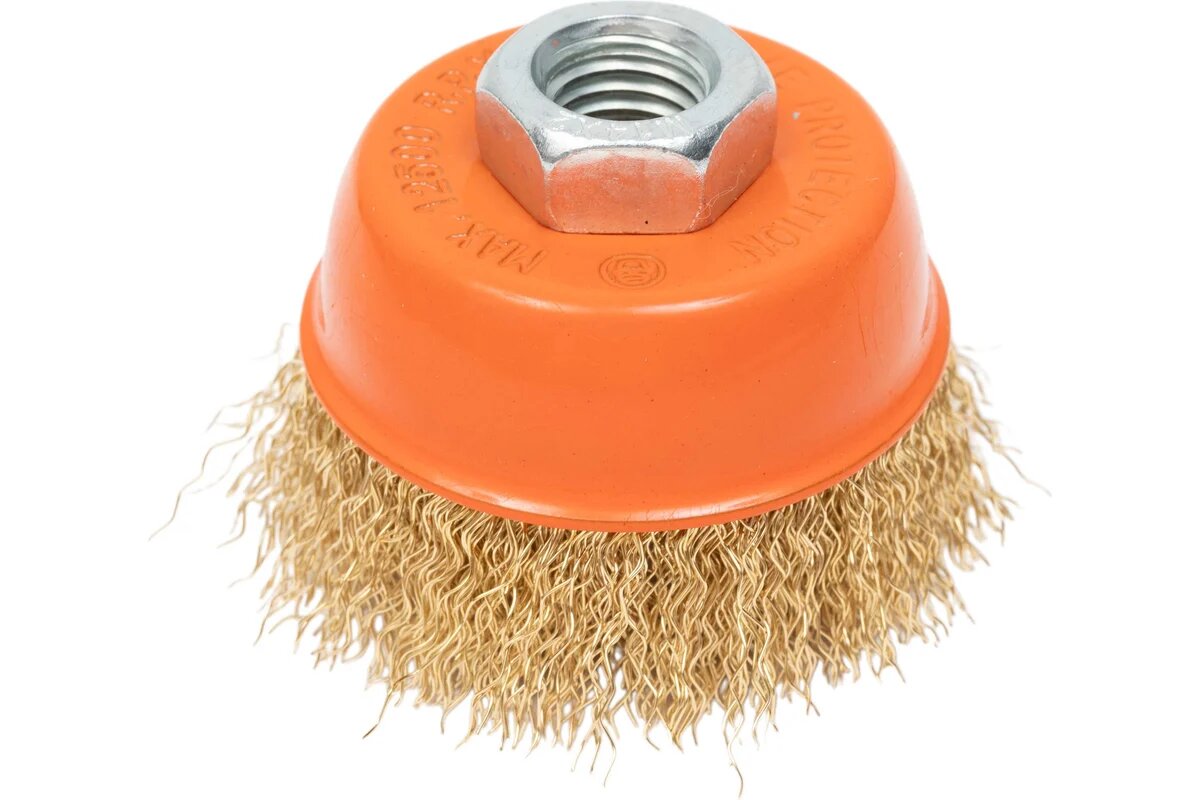 Gigant Щетка для УШМ чашечная 65 мм М14 латунированная витая проволока G-110441L