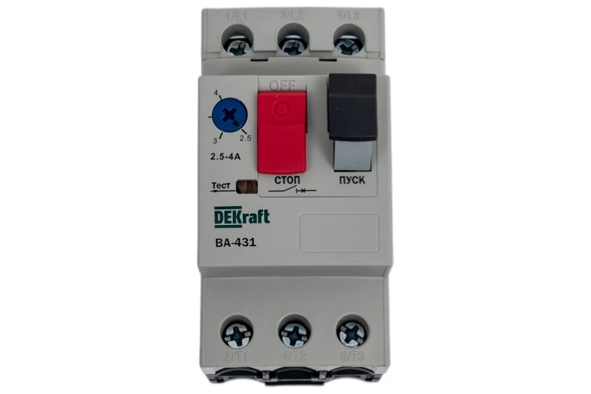 Dekraft Автоматический выключатель защиты двигателя ВА431-2.5A-4A 21227DEK для промышленности