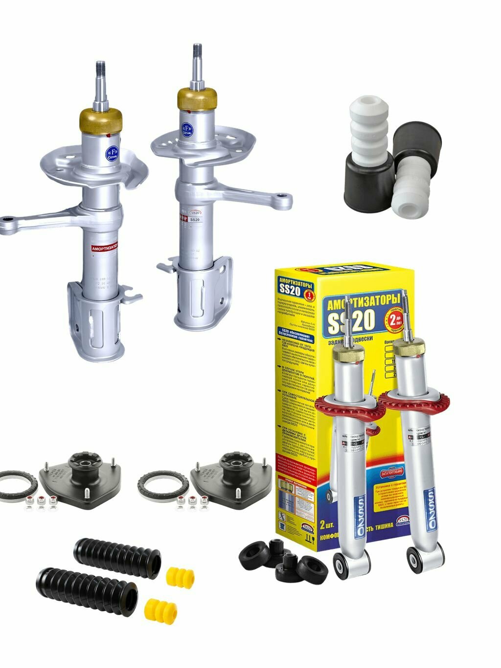 Без пружин комплект стоек ss20 ваз Калина 1119 "комфорт"- Артикул: BND-12-1-48 - Производитель: Россия