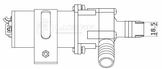 Насос водяной (электрический) (20мм, 12В) для ГАЗ/УАЗ (для ПЖД-14ТС); Luzar LWP 0304