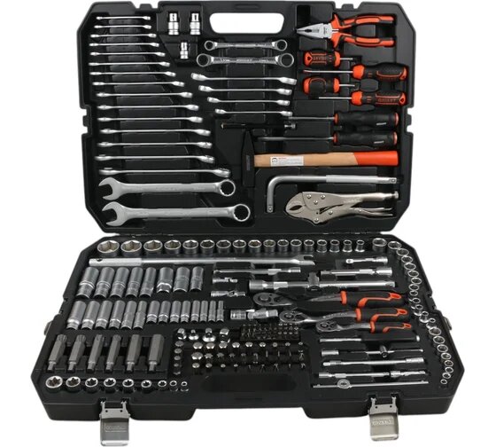 Набор инструмента Gigant 1/2, 1/4 и 3/8 дюйма с 6-гранными головками, 202 предмета GAS-202