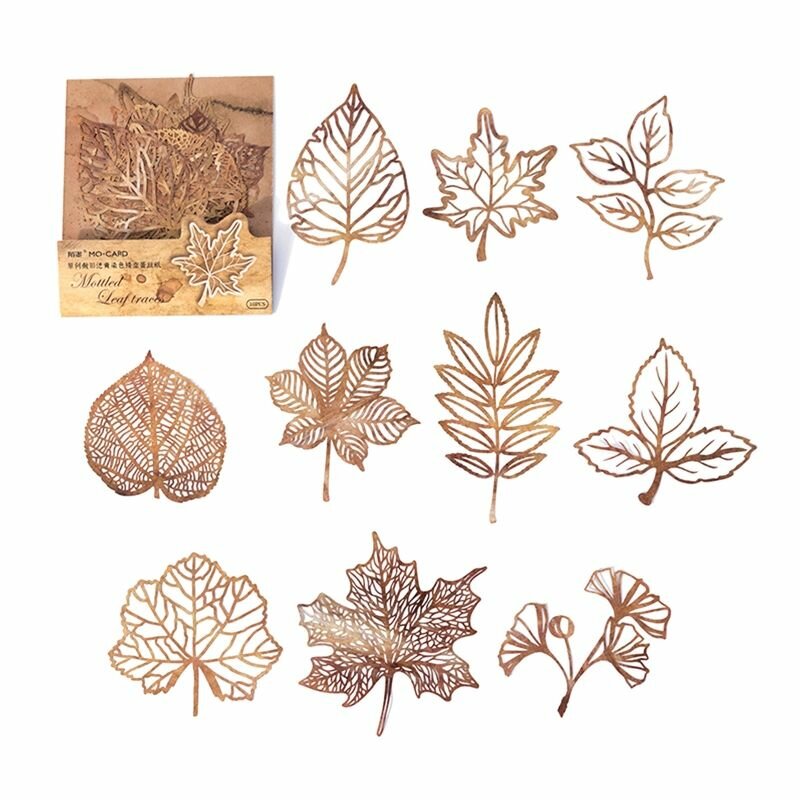 Бумага-основа для ручного счета в стиле ретро с кружевами-пятнистые следы от листьев