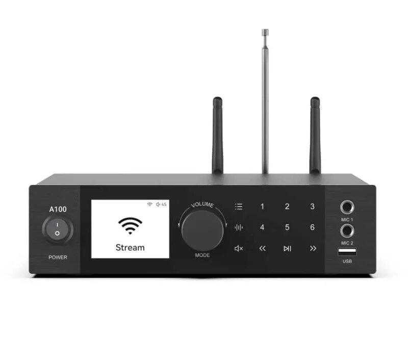 Усилитель мощности Arylic A100, Bluetooth, Wi-Fi, встроенный ЦАП, черный