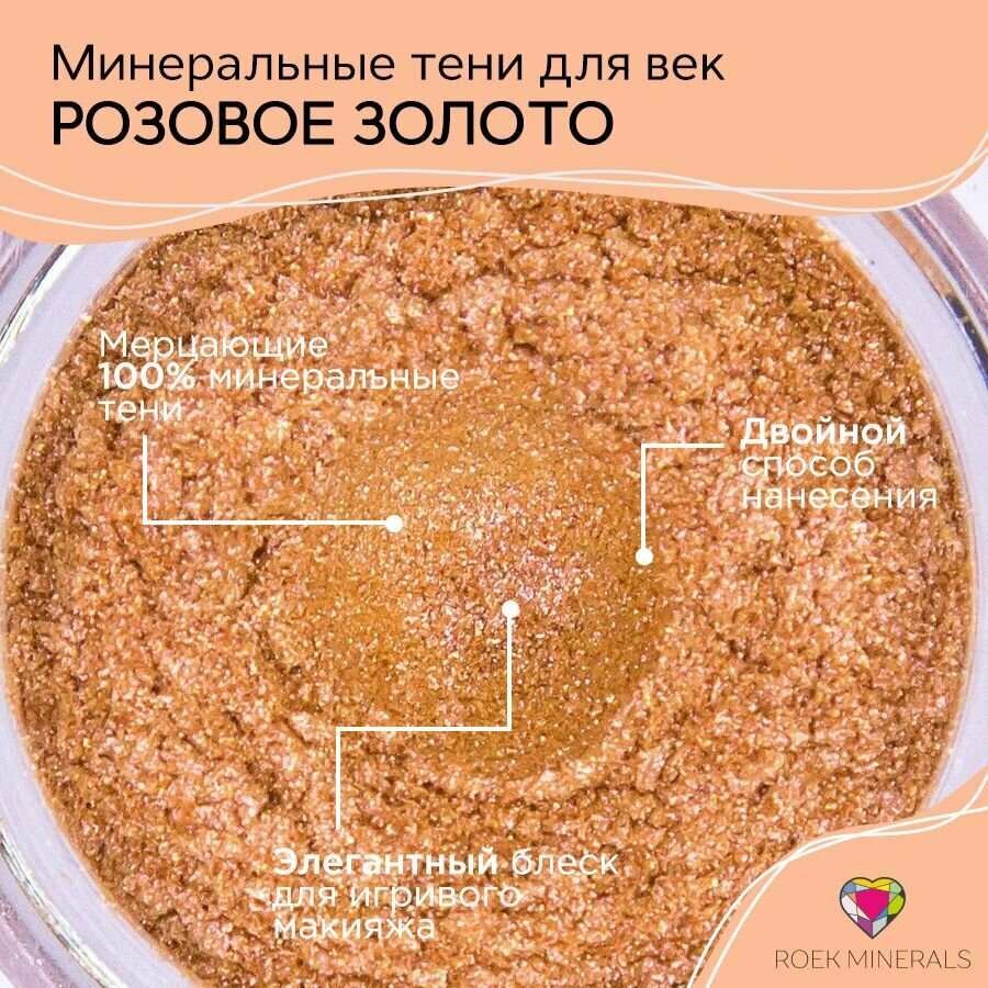 Минеральные рассыпчатые мерцающие тени ROEK Minerals Розовое Золото