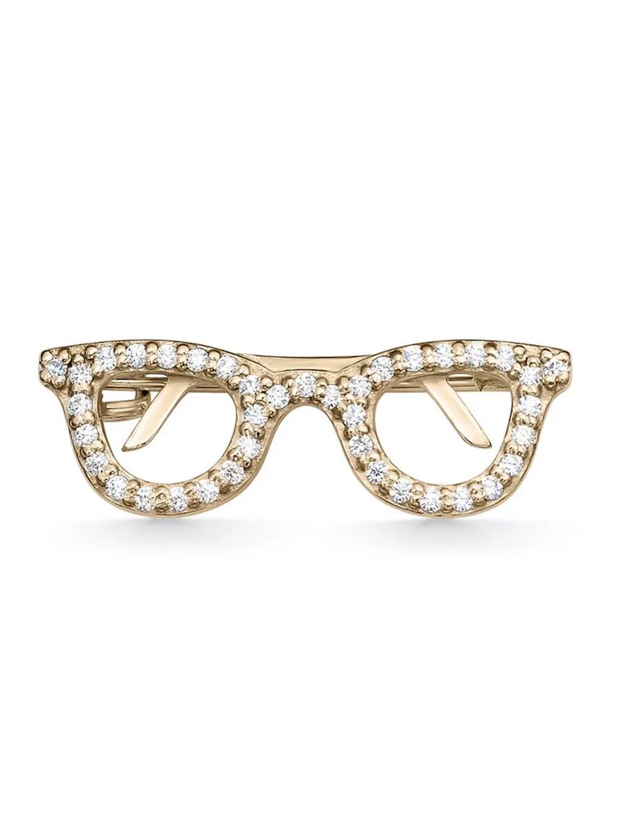 Брошь, серебро, 925 проба, золочение, фианит