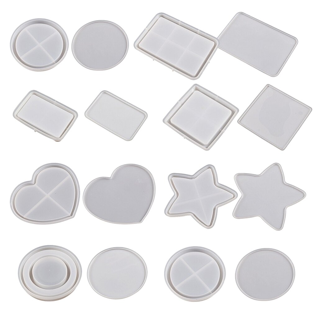 Упаковка из 16 Силиконовых Форм Для Фоторамки, Глиняных Форм, Формы Из Эпоксидной Смолы, Формы Для Фоторамки, Аксессуары Для Ручного Изготовления DIY