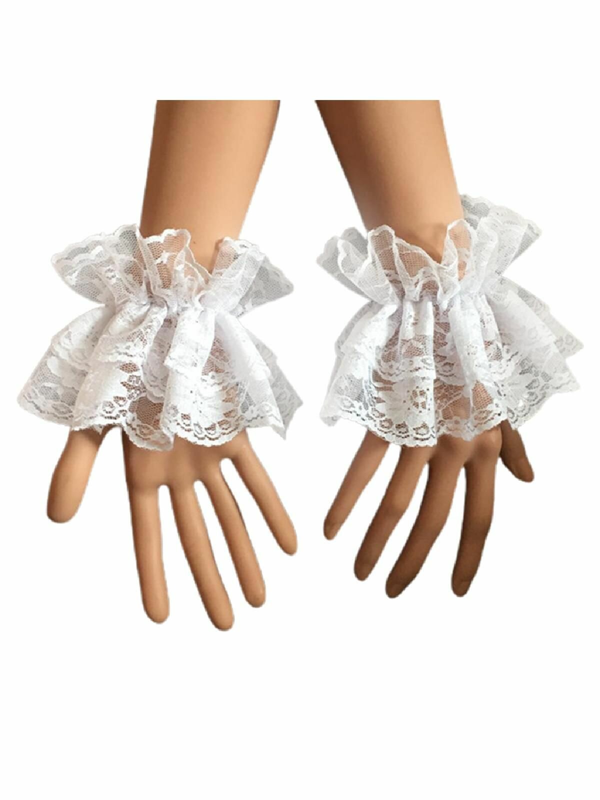 Черно-белые кружевные манжеты для рук