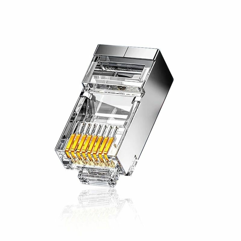 10 шт. экранированных модульных вилок RJ45 Crystal Metal, CAT5E, CAT5, сетевой кабельный разъем 8P8C