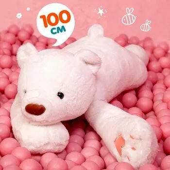 Мягкая игрушка Totty toys медведь белый, 100 см, подушка, обнимашка, антистресс, подарок, мишка
