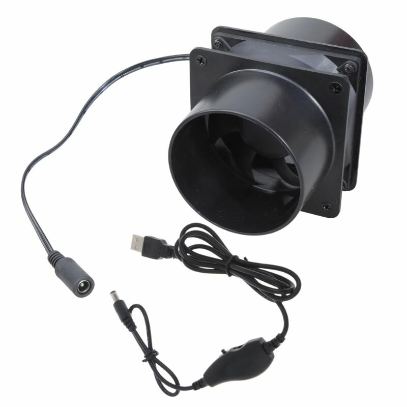 Канальный вентилятор длиной 8 см с 2 воздуховодами, обычная модель + кабель переключателя скорости USB