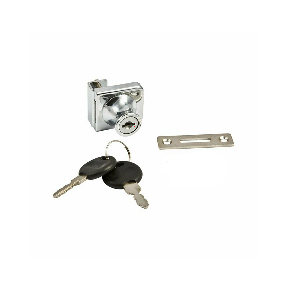 Замок мебельный для стеклянной дверцы С407/5 (хром)