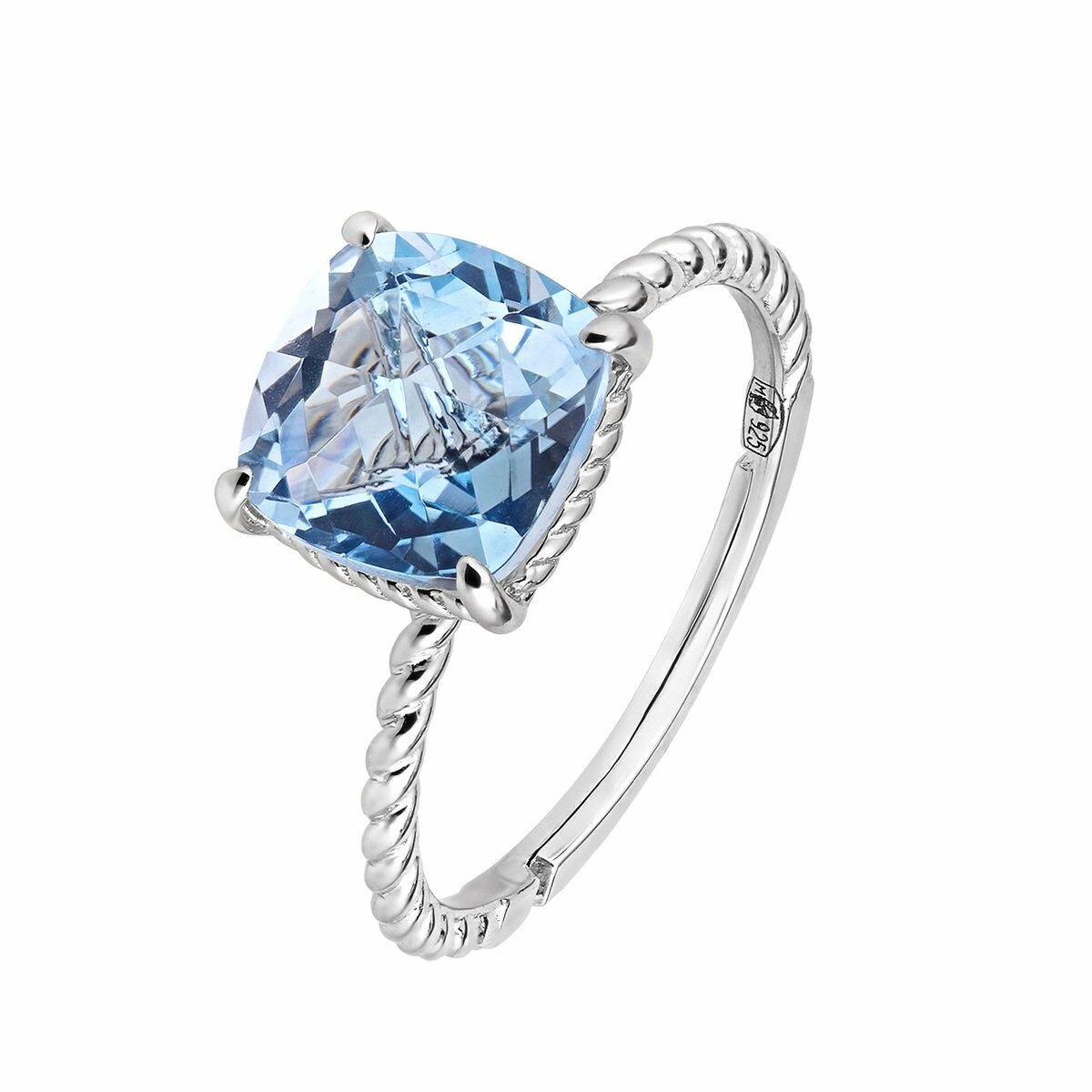 Кольцо, серебро, 925 проба, топаз