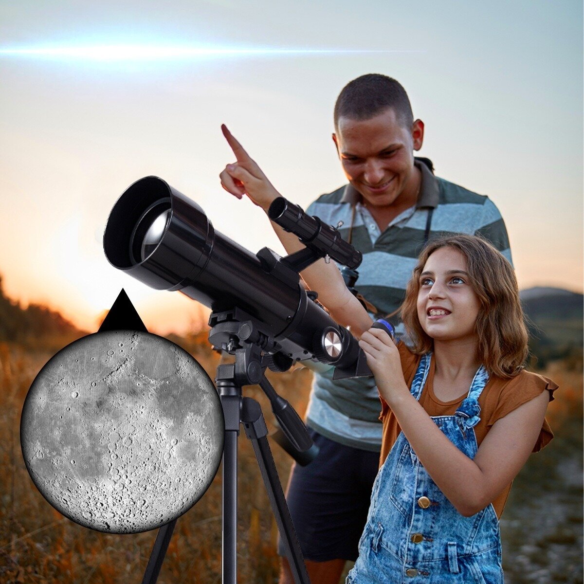 Телескоп астрономический 70мм с треногой для наблюдения за звездами и природой — рефрактор для дома