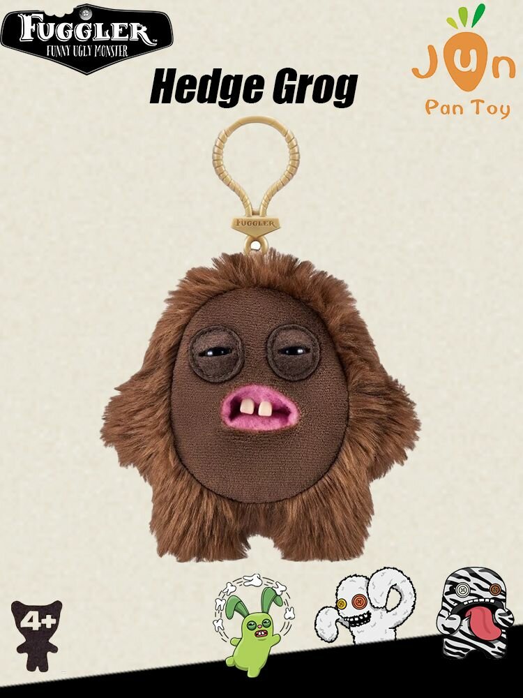 Spin Master Fuggler Series 5 Keyrings Hedge Grog / Детские плюшевые игрушки, Брелок на сумку, высотой 13 см, подходят для детей от 4 лет и старше