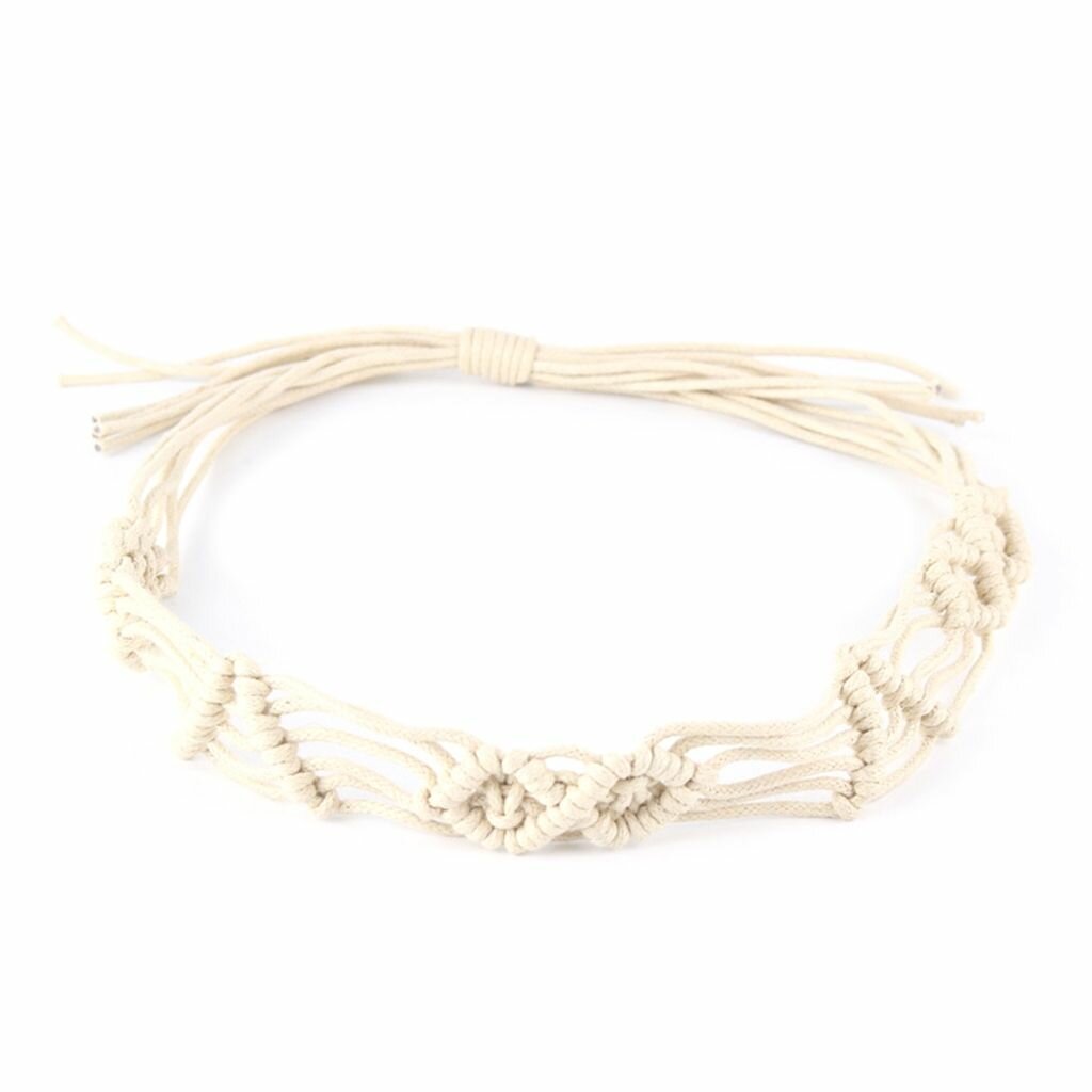 Повязка на голову из полой сетки ручной вязки, повязка аксессуары-бежевый