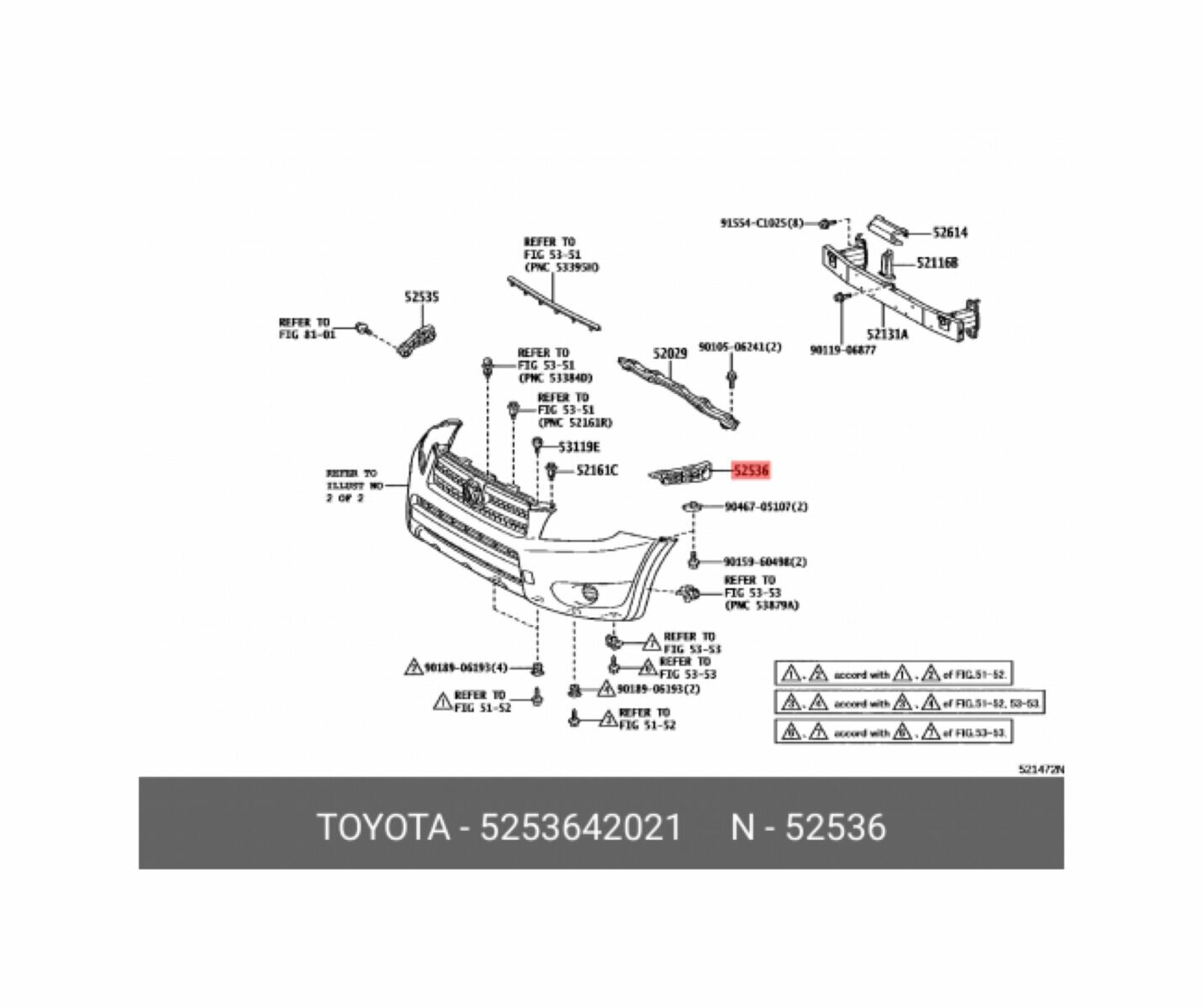 Крепление Бампера Toyota Rav4 05-08 Lh St-Tyy3-000B-2(Toyota 5253642021)