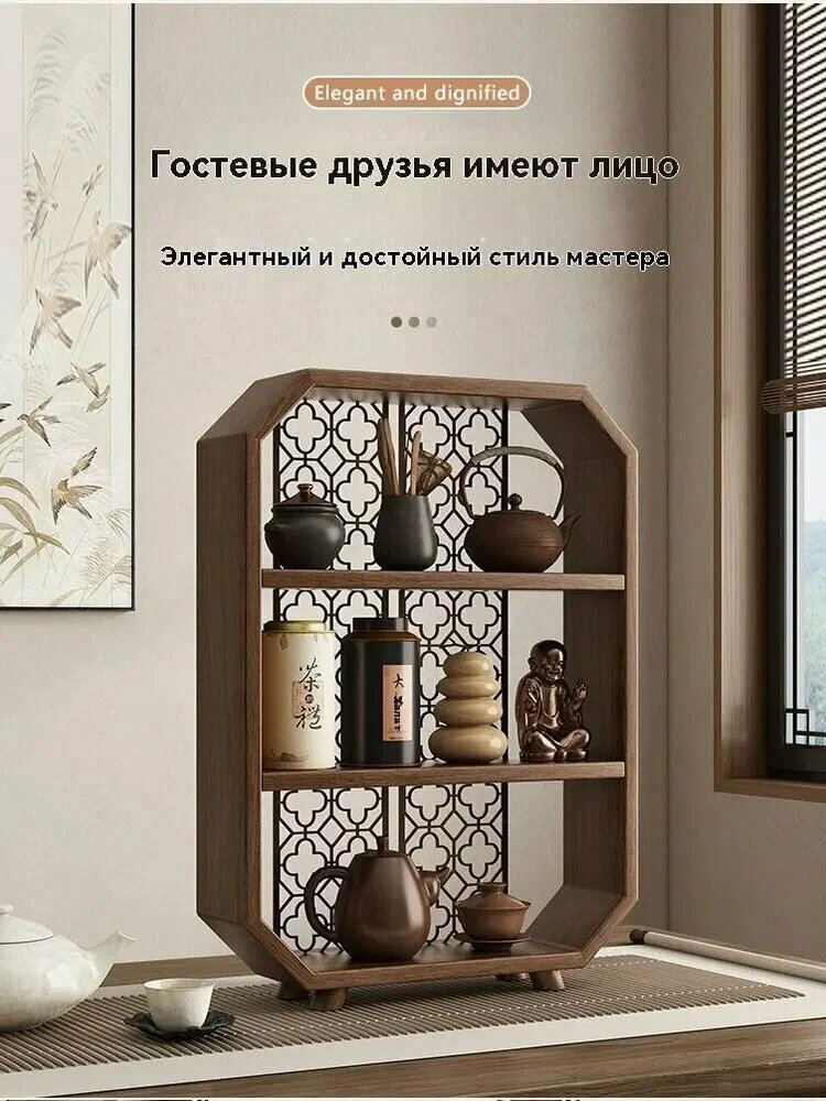Полка Bogu, для гостиной/спальни, 10x35x47см, массив дерева, коричневая