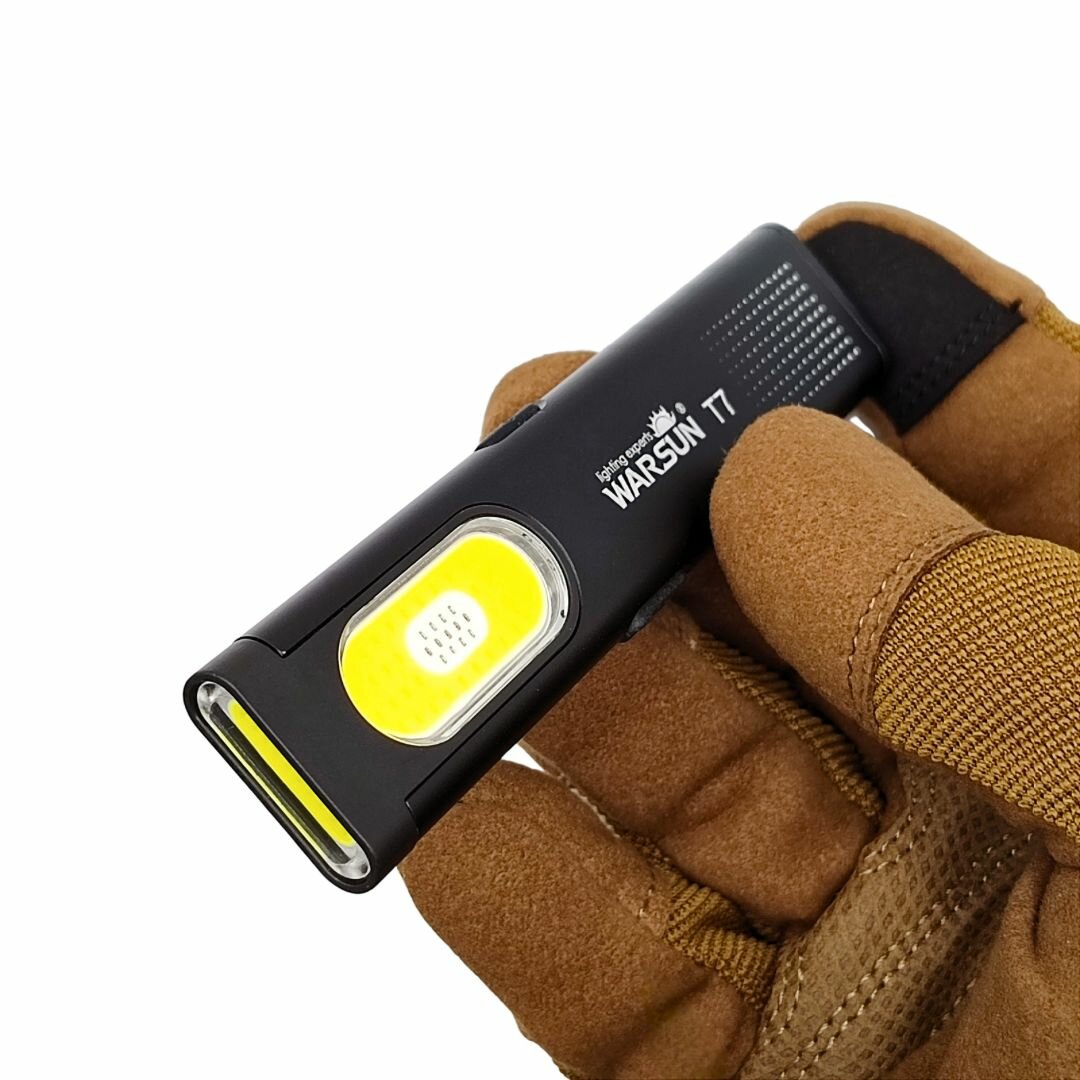 Фонарик WARSUN T7 с клипсой, 470 люмен, Type-C, аккумуляторный 450 mAh, 38 гр