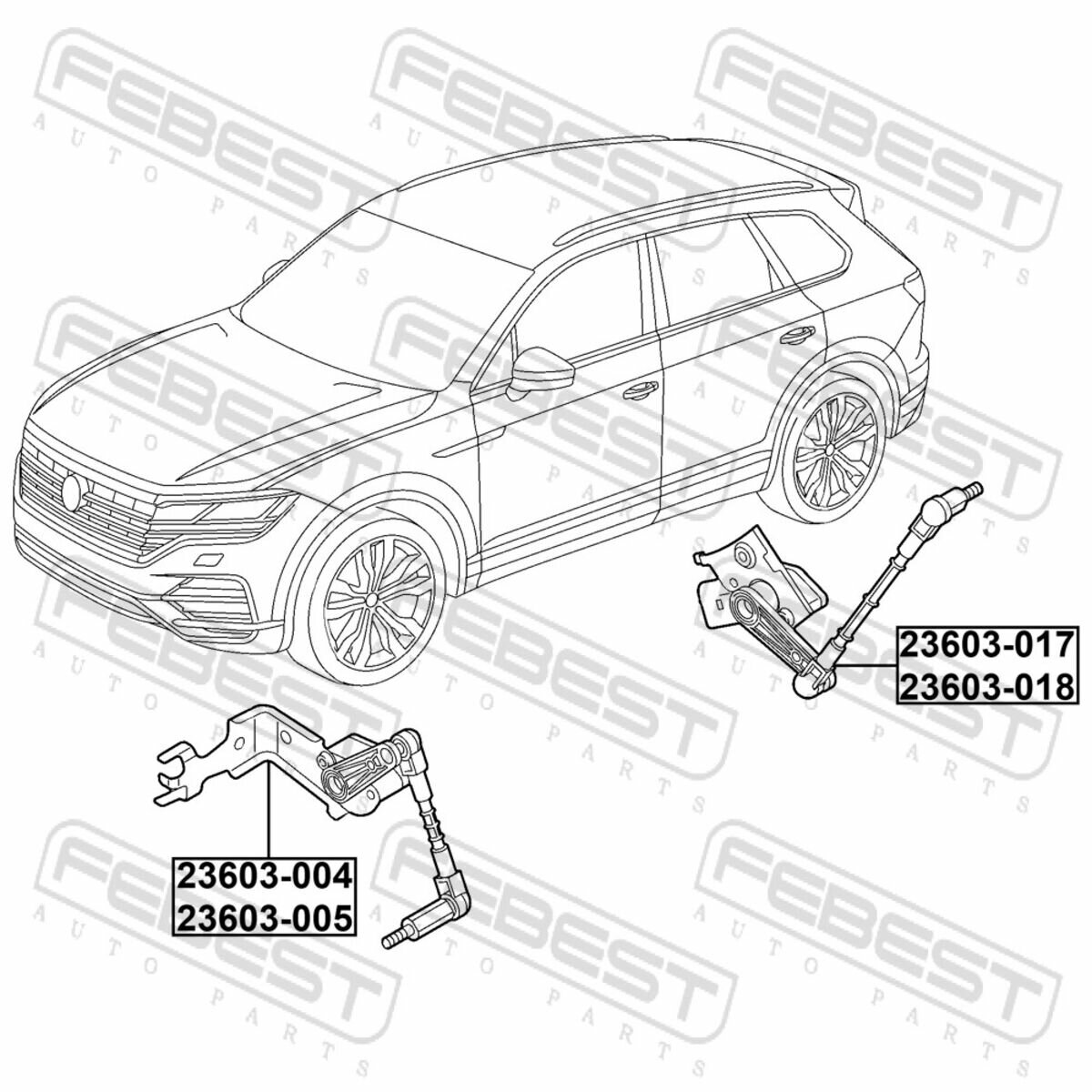 Датчик Положения Кузова Передний Левый (С Тягой)(Febest 23603-004)