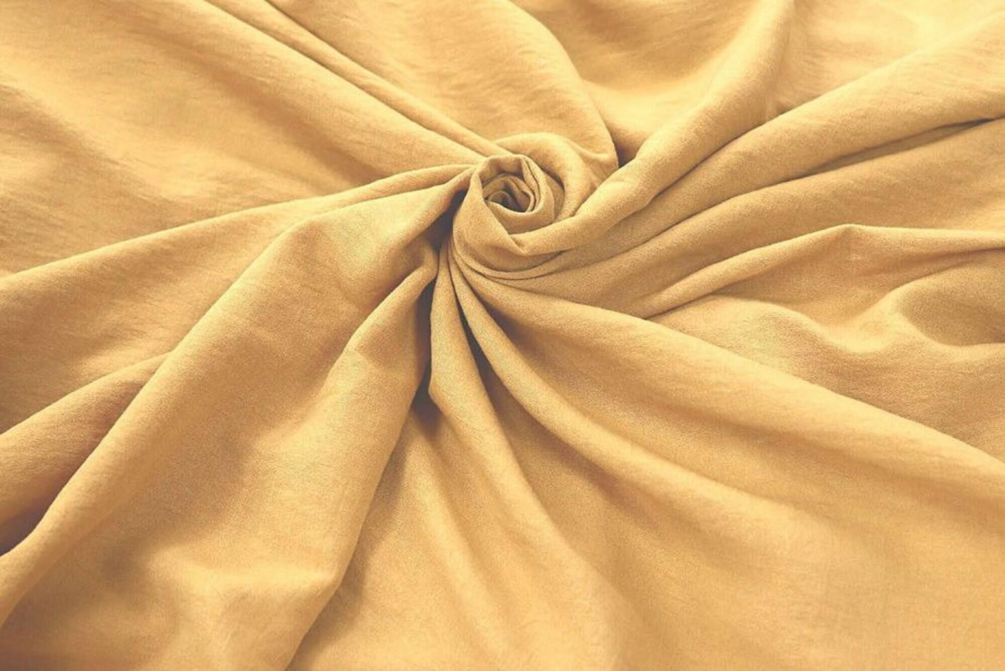 Ткань Манго цея жатая "Горчичный", ширина 150см, длина 200см