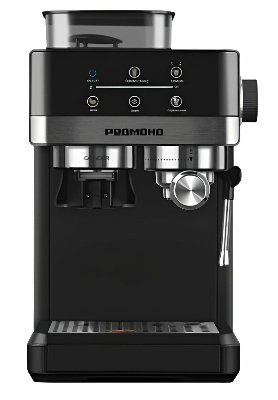 Кофеварка REDMOND CM737, рожкового типа, с капучинатором, чёрная