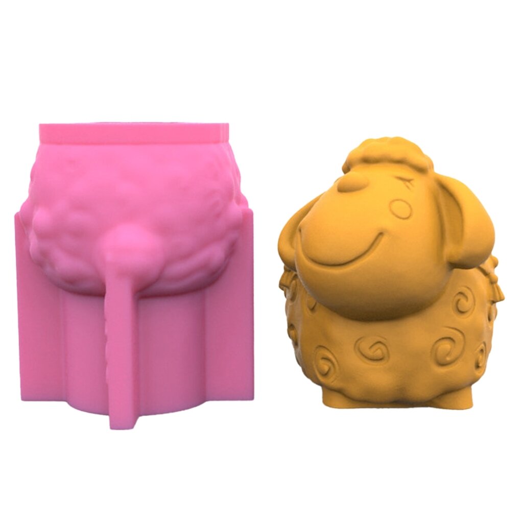 Силиконовая форма для цветочного горшка с ягненком C166