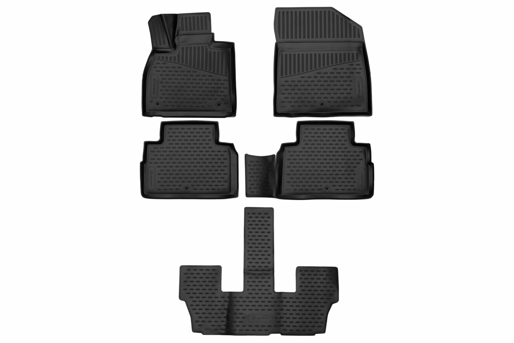 Коврики 3D В Салон Подходят Для Hyundai Palisade (I) 2018-> Внед, 7Мест, 5Шт. (Полиуретан)(Element Element3Da58777210)