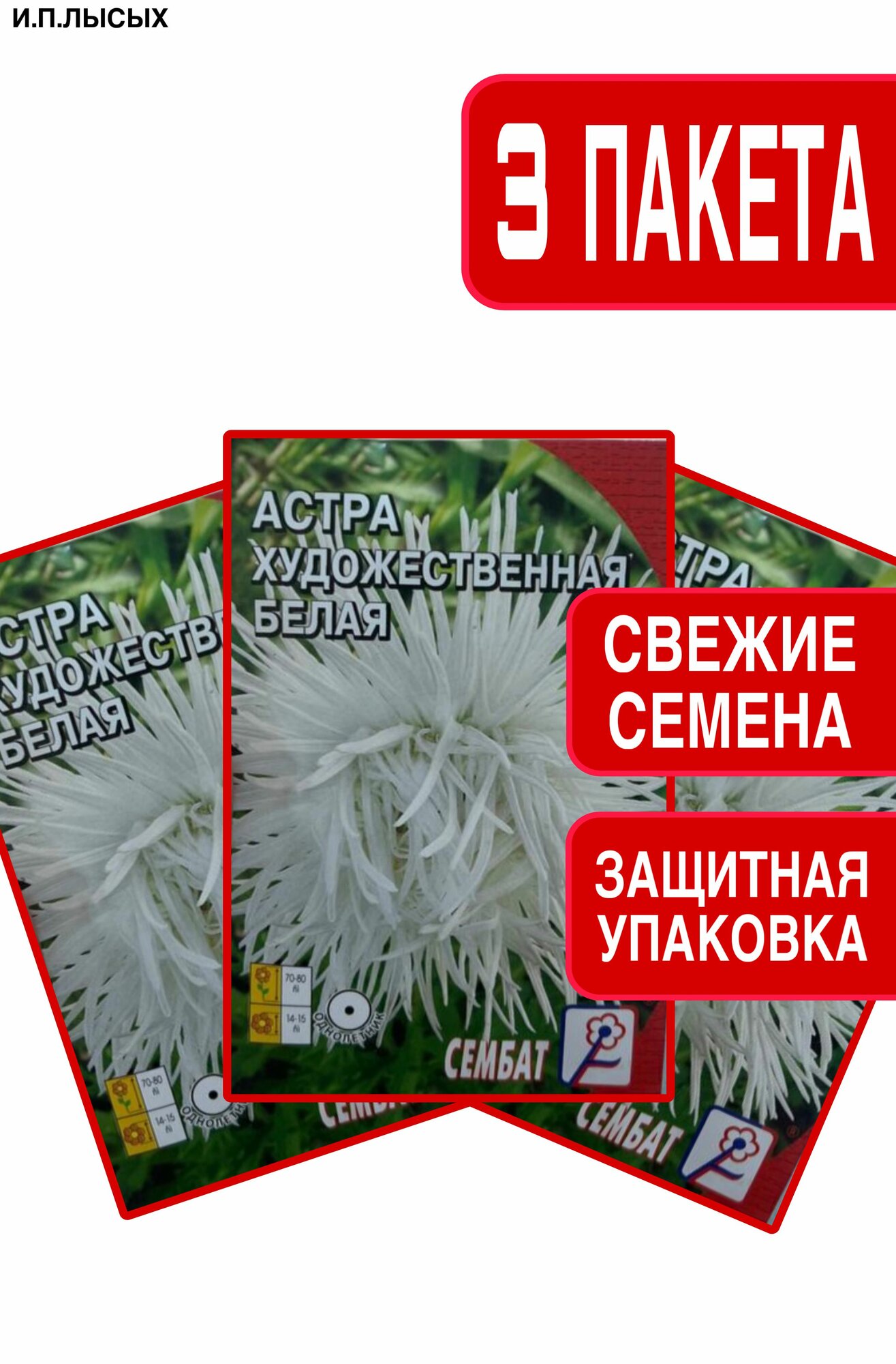 Семена Астра "Художественная белая"